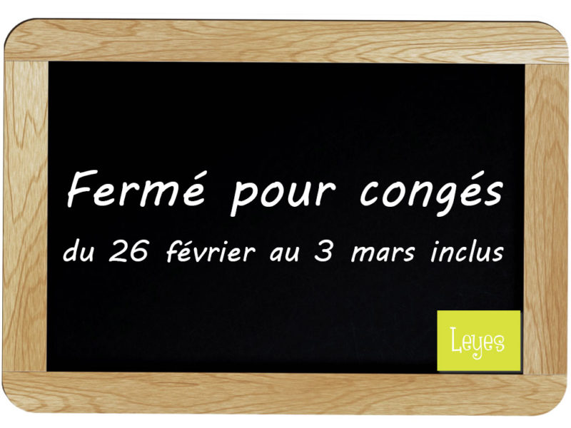 Nous vous informons que nous serons en congés du lundi 26 février au samedi 3 mars inclus 2018 ...